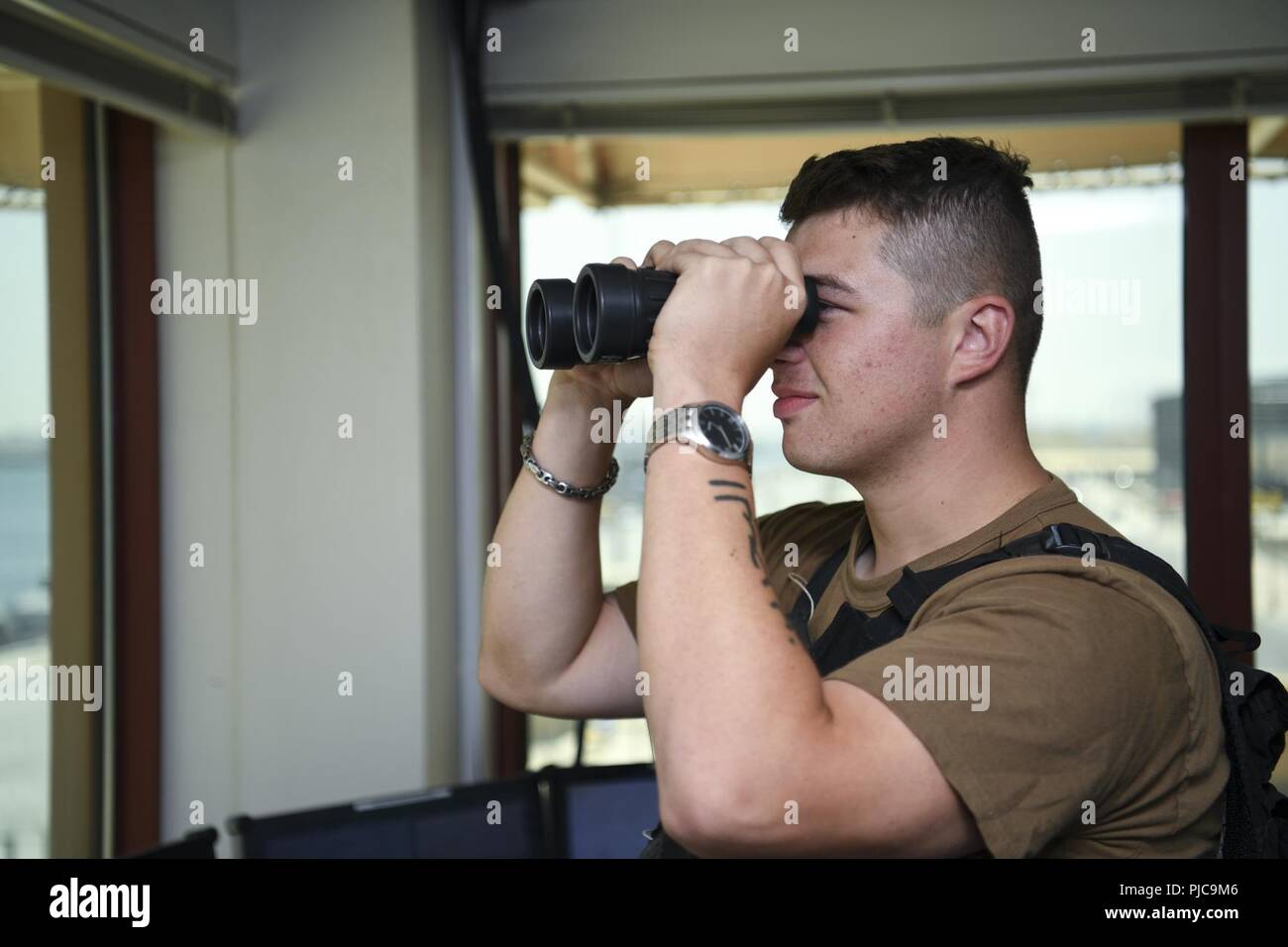 MANAMA, Bahrain (July 17, 2018) Master-at-Arms Seaman Apprentice Joshua ...