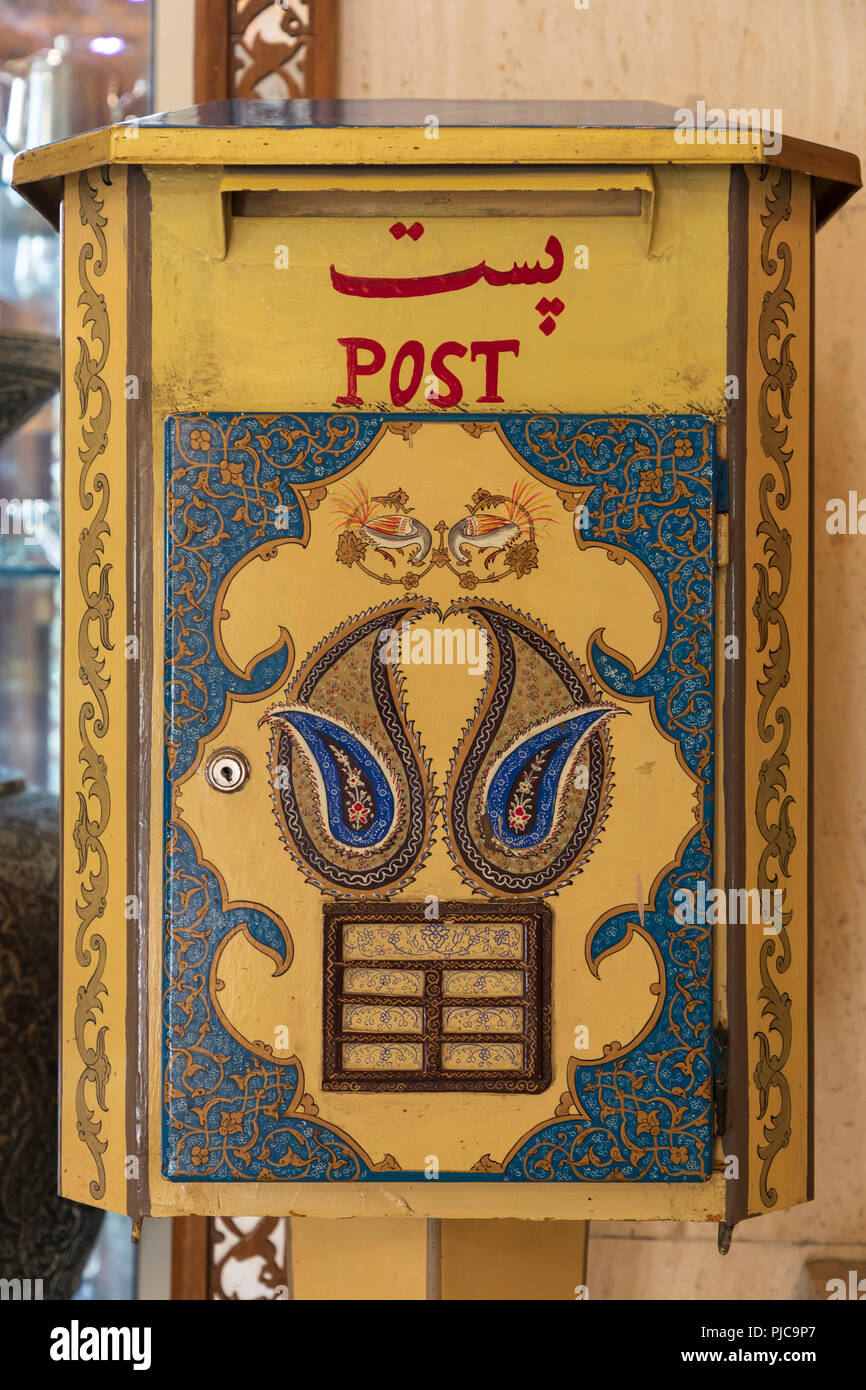 Islamic Republic of Iran. Isfahan. Postal box on side of building ...