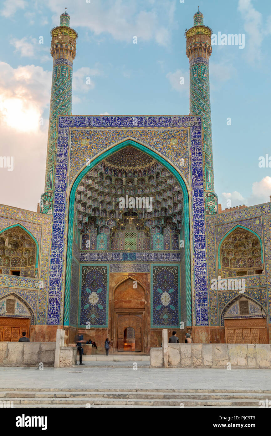 Islamic Republic of Iran. Isfahan (Esfahan). Entrance Iwan of Shah or ...