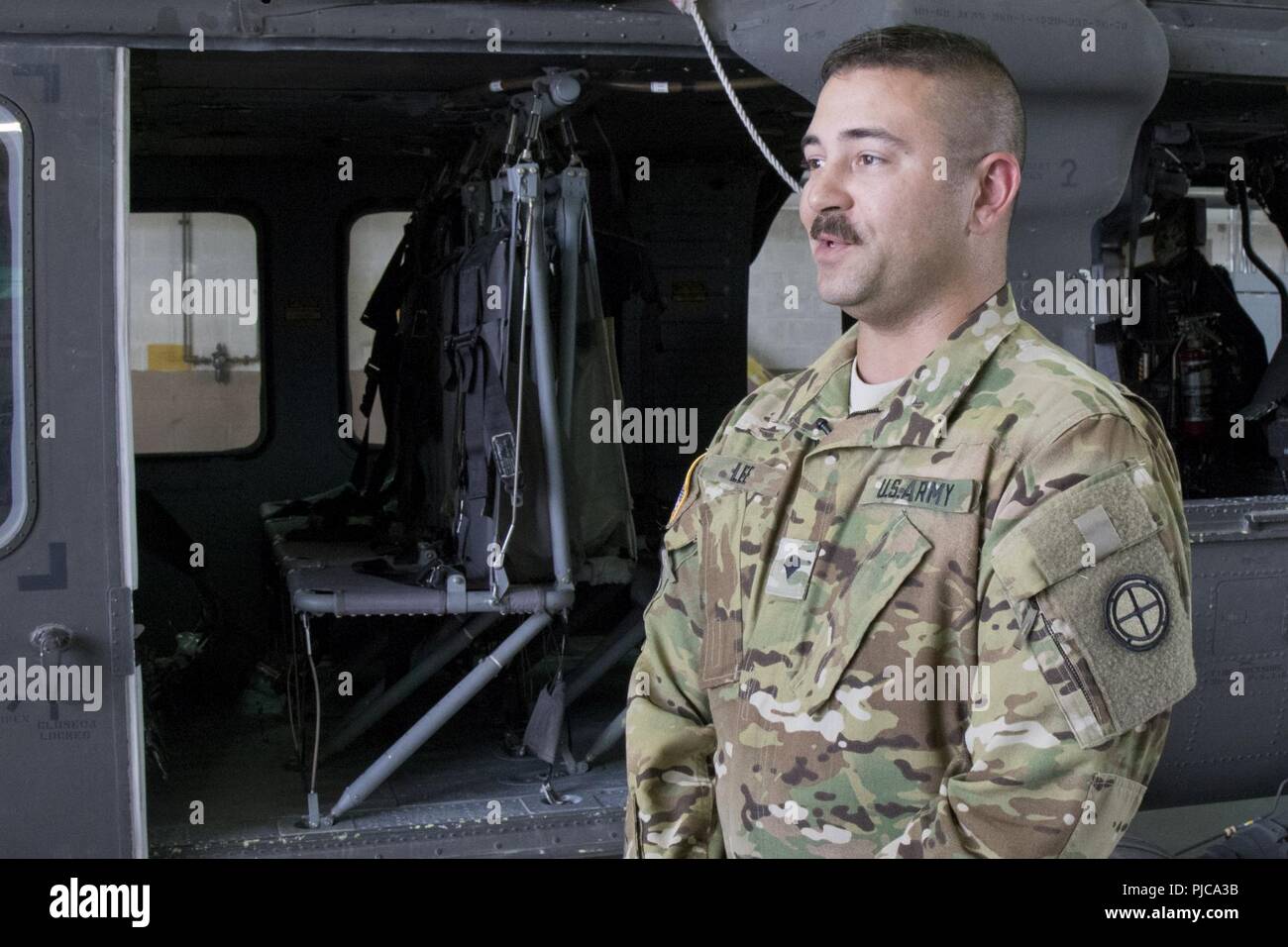 U.S. Army Spc. Jason Lee, crew chief, Charlie Company, 3rd Battalion ...