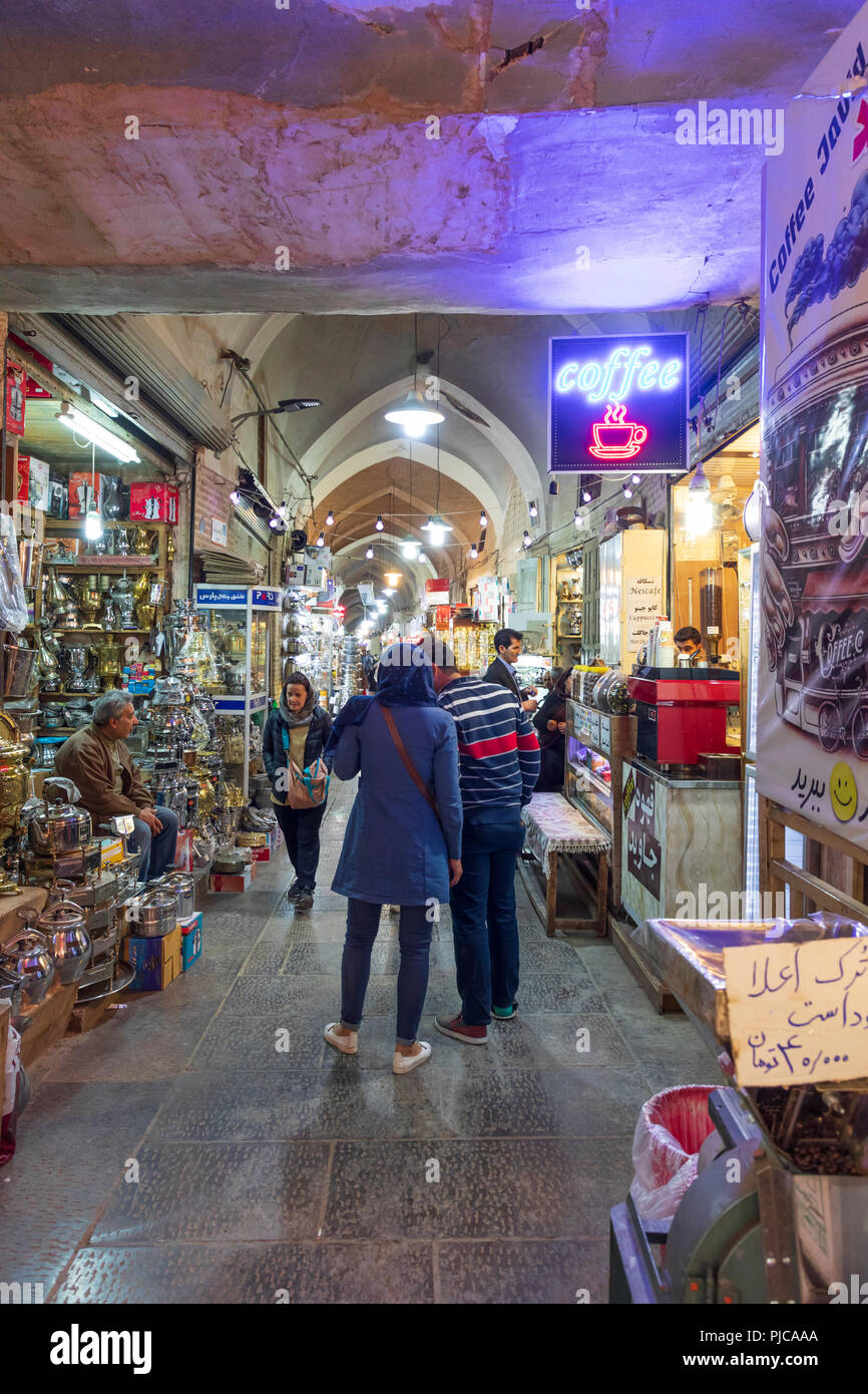 Islamic Republic of Iran. Isfahan. The Grand Bazaar,Bazar Bozorg ...