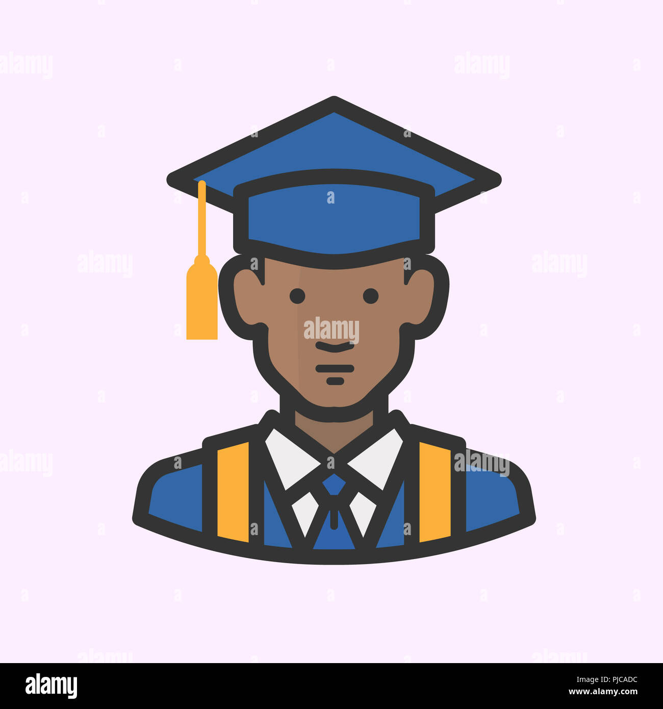 Cartoon boy graduate icon hi-res stock photography and images - Alamy