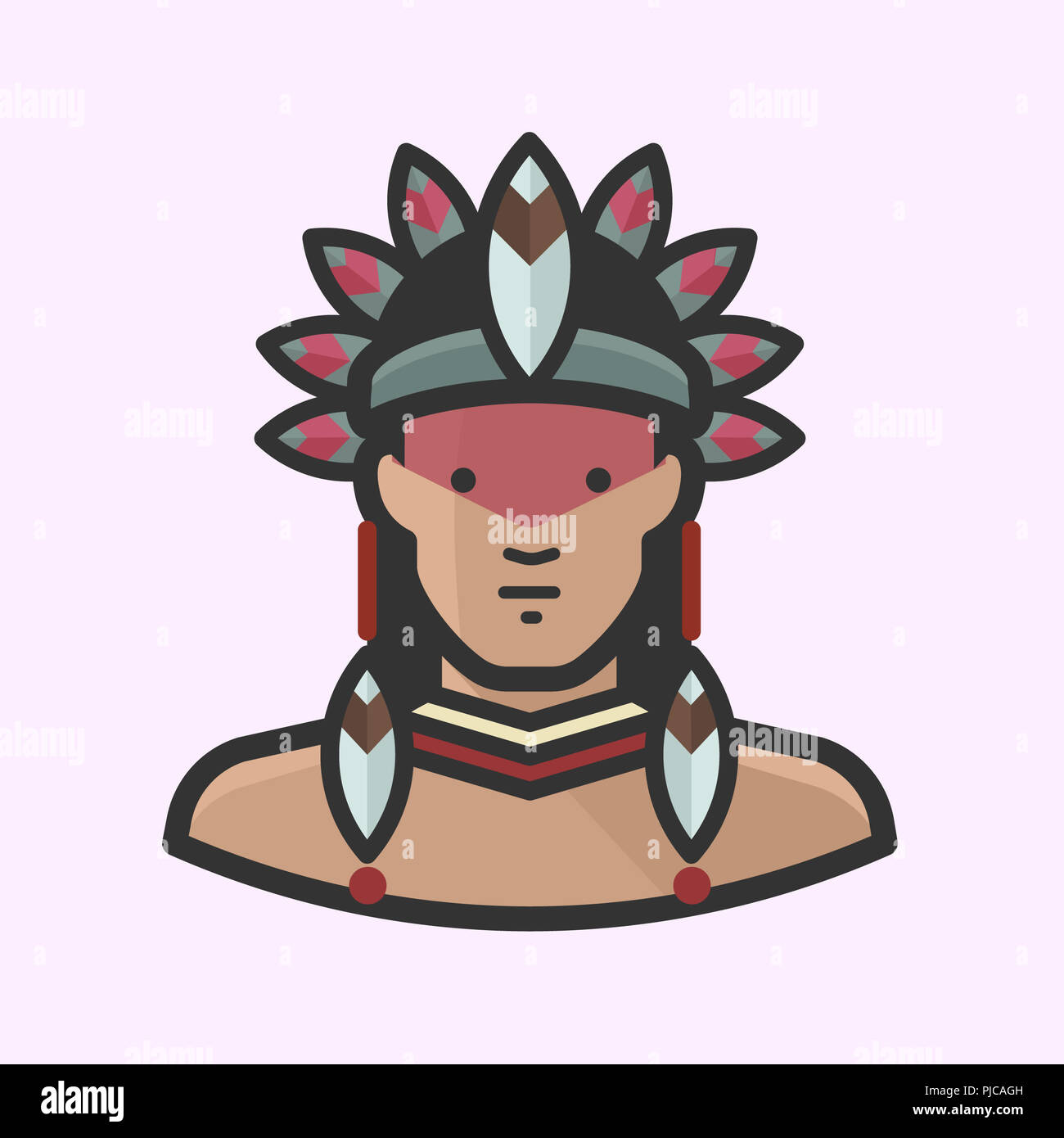 Traditional male brazilian indian with headdress Stock Photo - Alamy