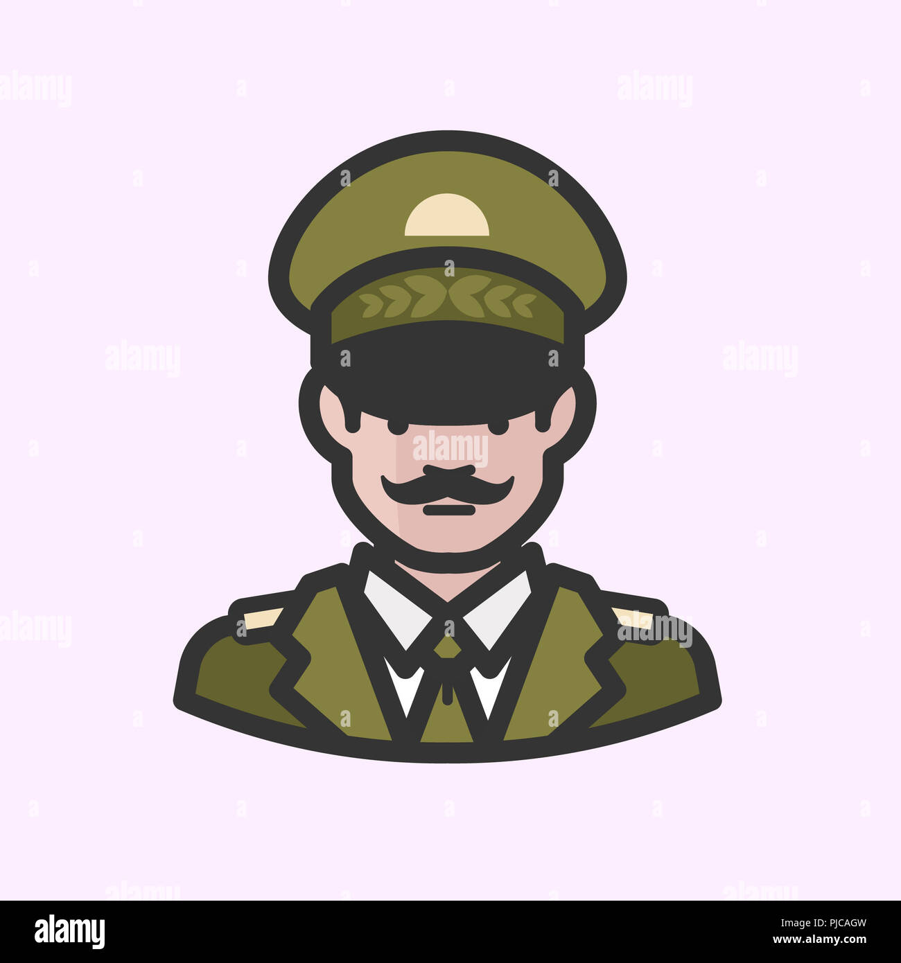 Caucasian male general with mustache Stock Photo - Alamy