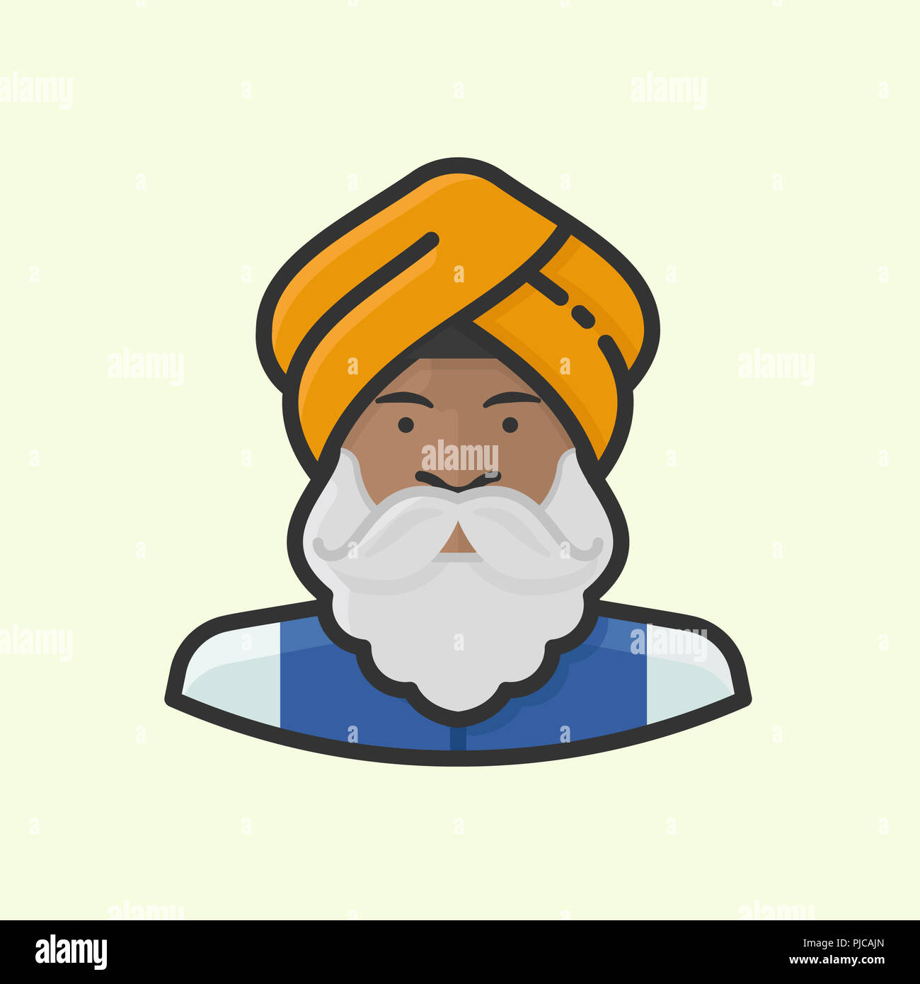 Indian Sikh man with turban and beard Stock Photo - Alamy