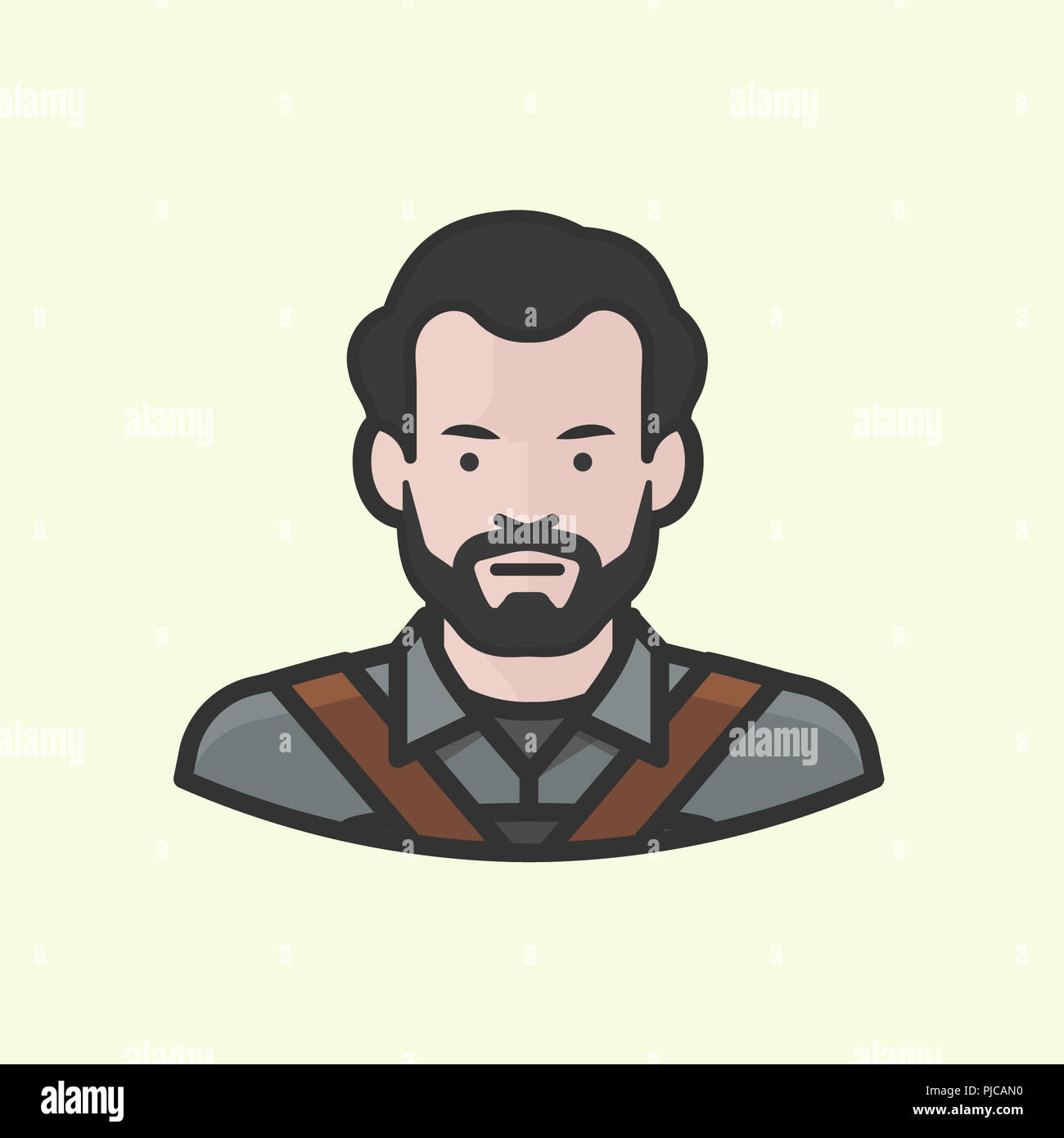 Caucasian male blacksmith with beard Stock Photo - Alamy