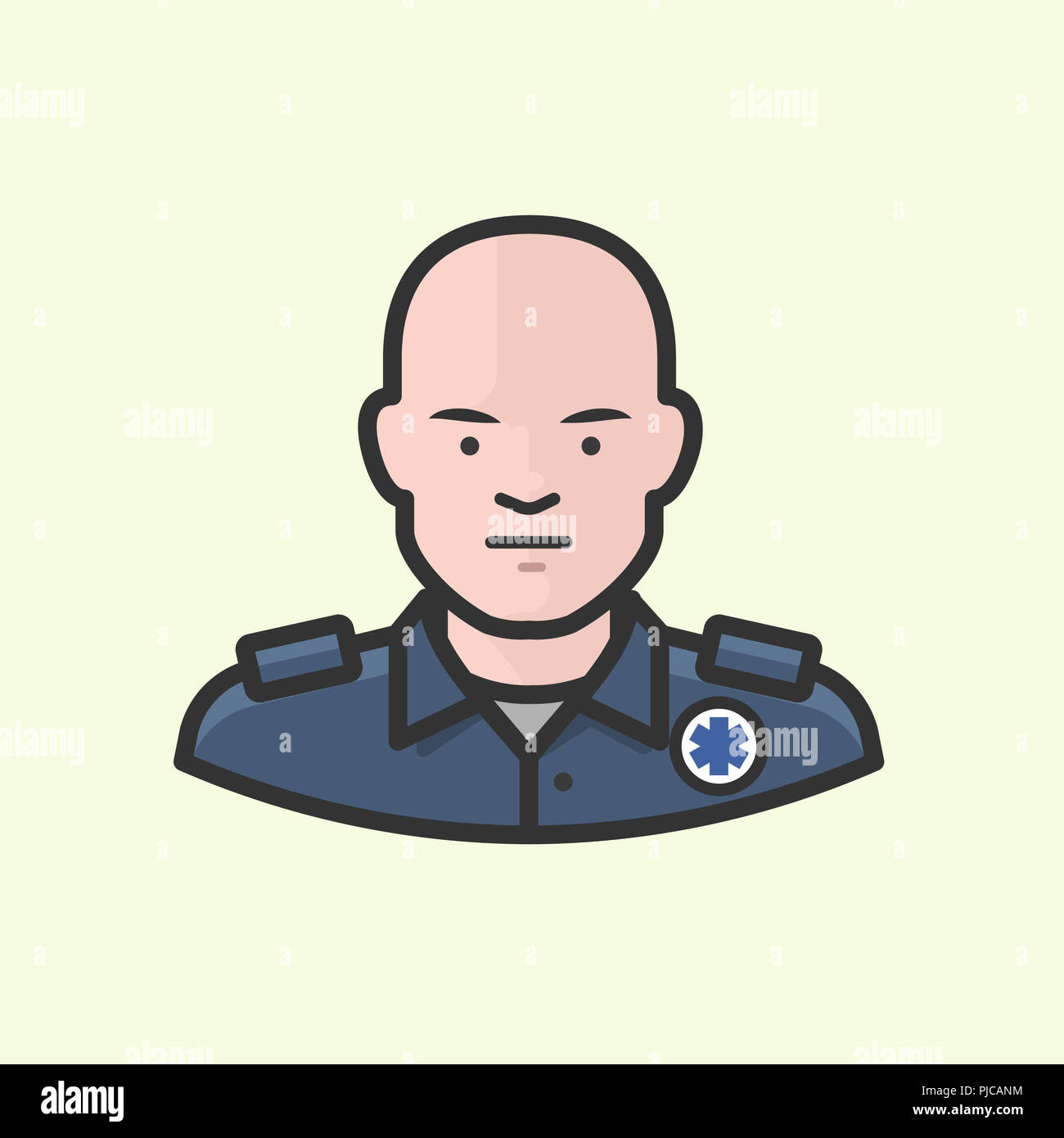 Bald Caucasian male EMT Stock Photo - Alamy