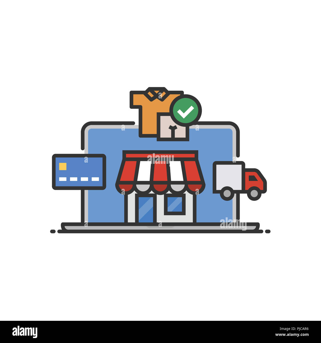 Ecommerce icons commerce online Cut Out Stock Images & Pictures - Alamy