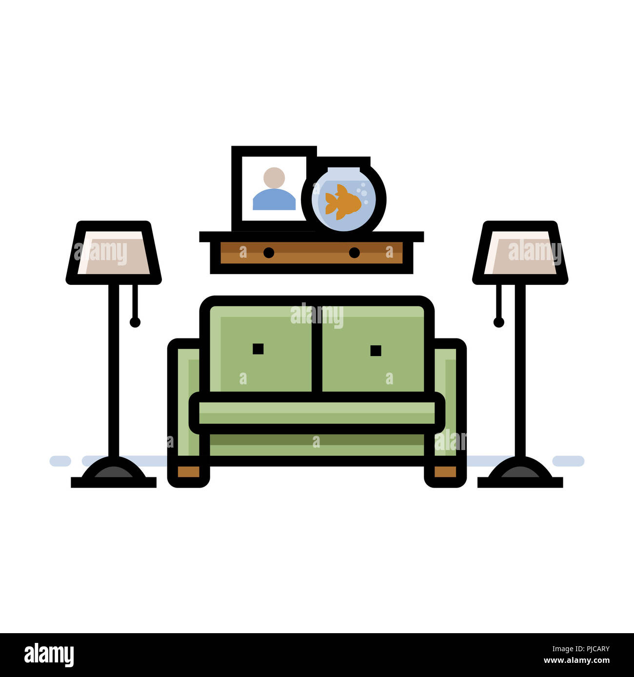 Living room furniture lamps Cut Out Stock Images & Pictures - Alamy