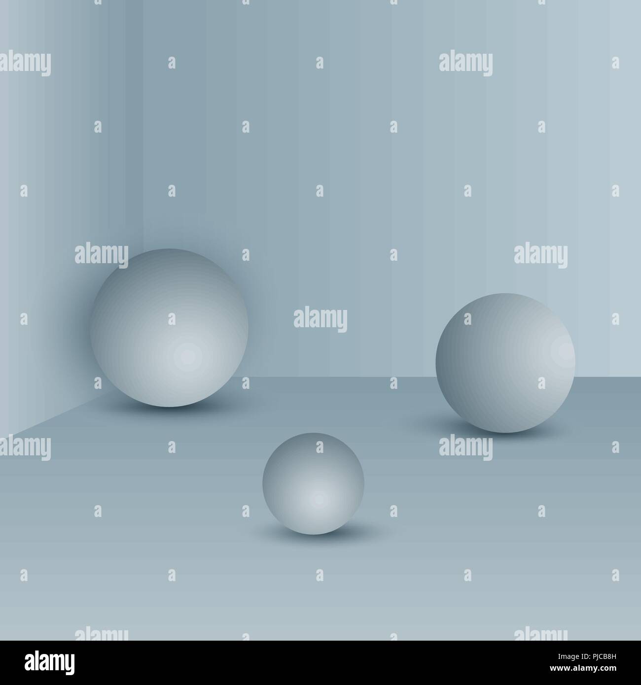 vector illustration of a turquoise spheres on a soft background Stock ...