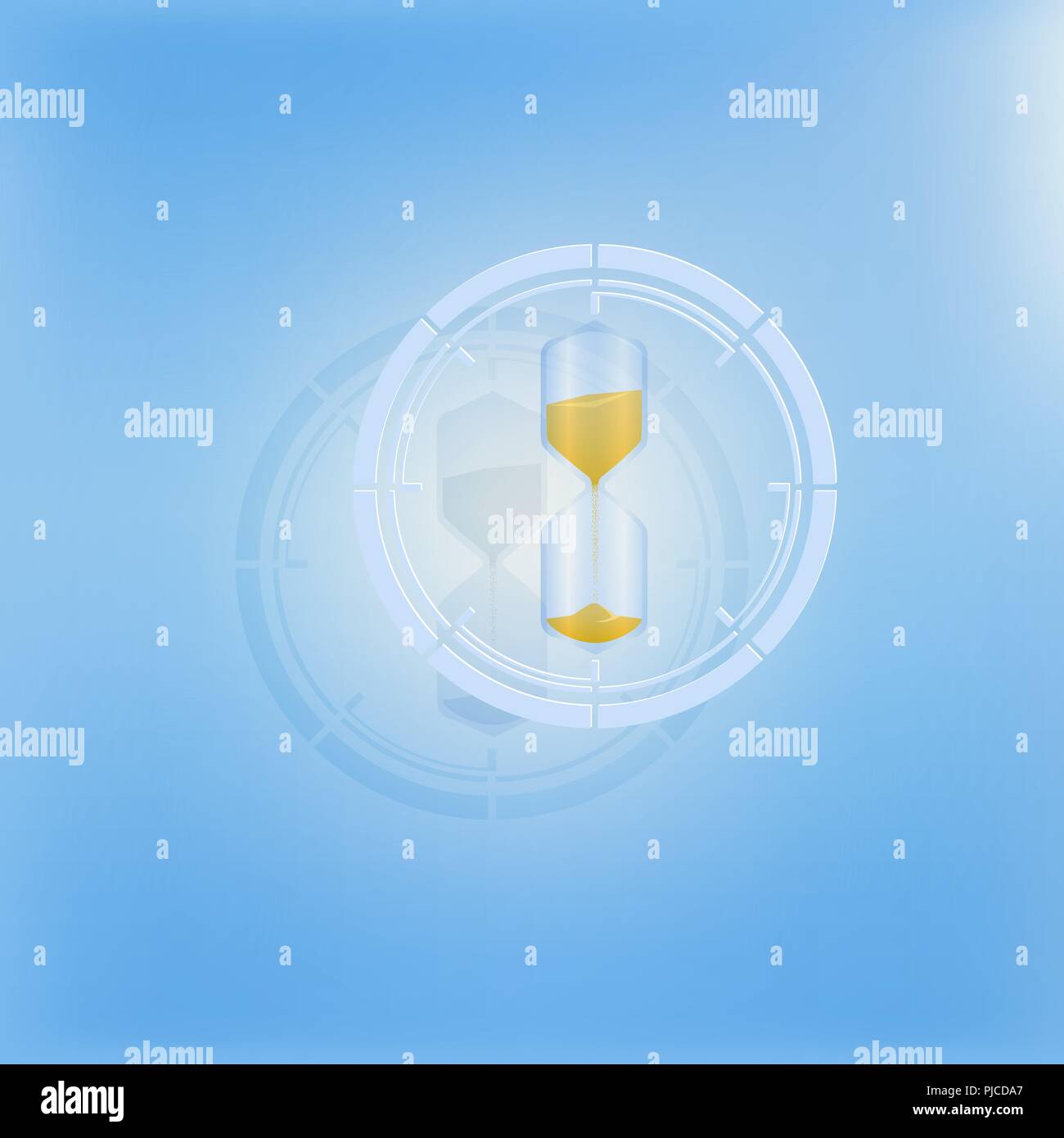 Hourglass icon on blue background, sand clock, sandglass timer icon 3d ...
