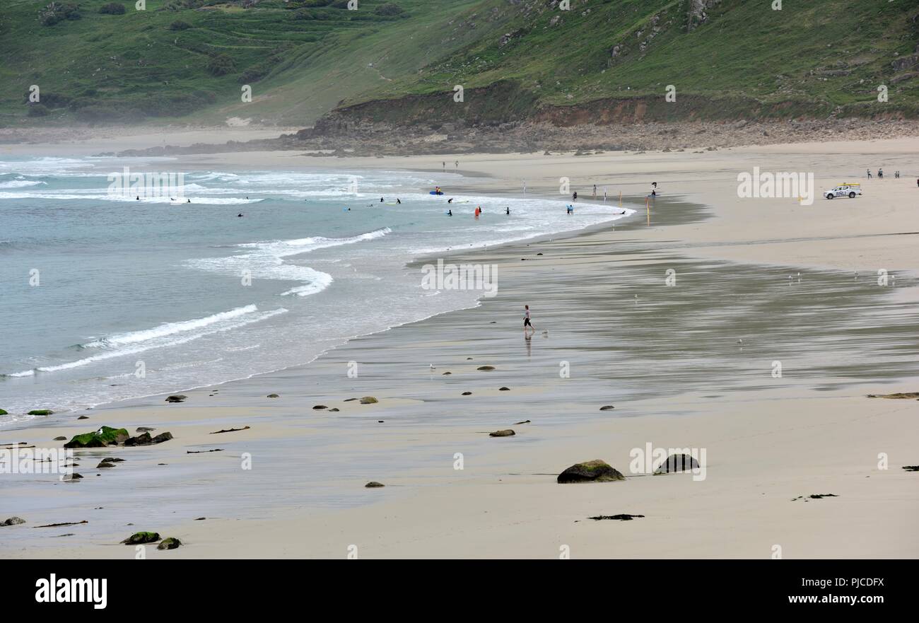 Sennen Cove Beach at low tide,Cornwall,England,UK Stock Photo - Alamy