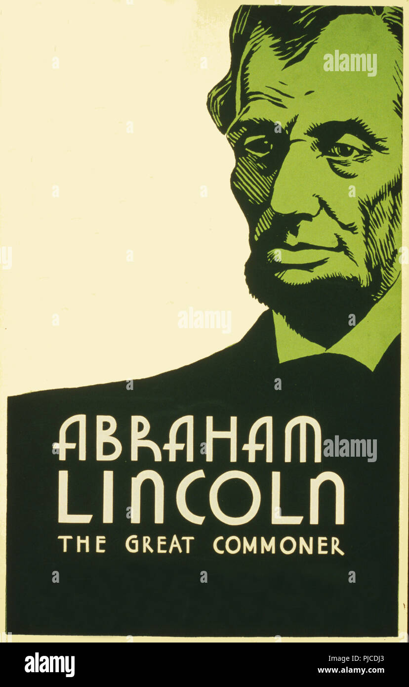 Abraham Lincoln 'The great Commoner' vintage style illustration Stock ...