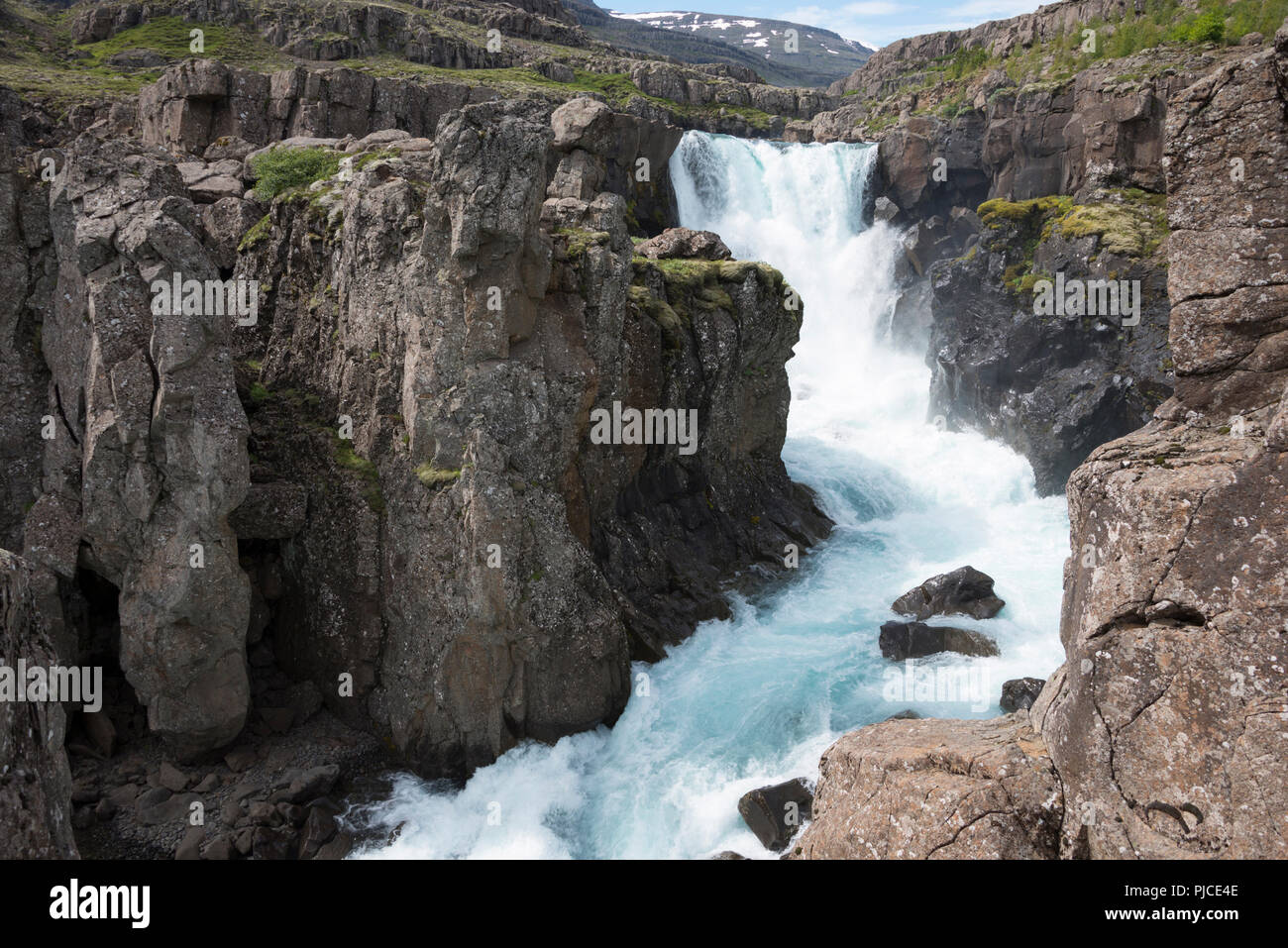 Waterfall Fossa, river Fossa, Iceland, river, Wasserfall Fossa, Fluss ...