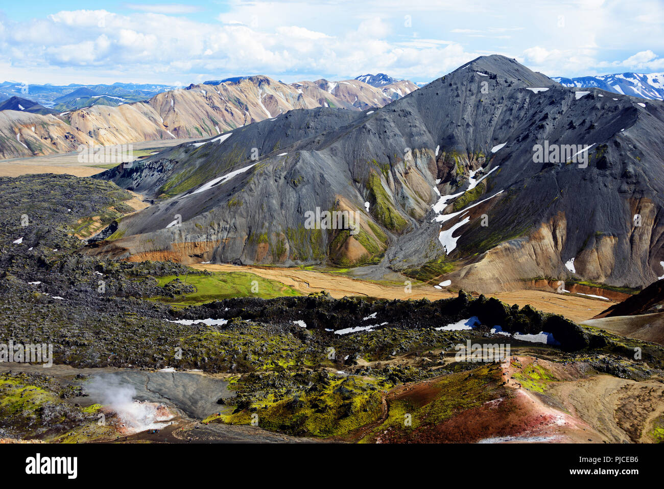 Iceland, scenery with Landmannalaugar, Island, Landschaft bei ...