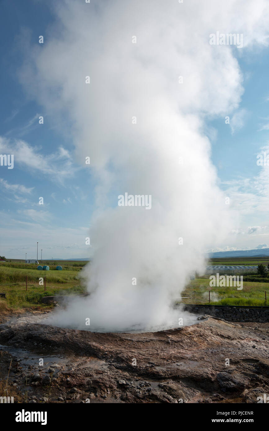 Ystihver, hot spring, Hveravellir, geothermal area, street 87, with ...