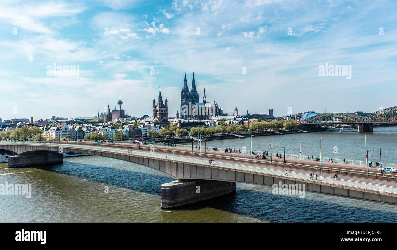 Germany aerial view over the Rhine River Stock Photo - Alamy