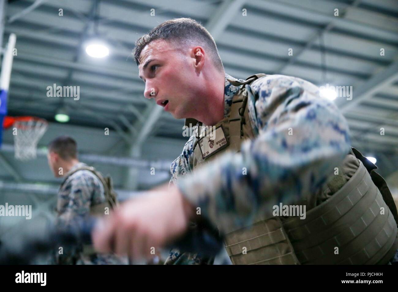 U.S. Marines with Black Sea Rotational Force 18.1 participate in combat ...
