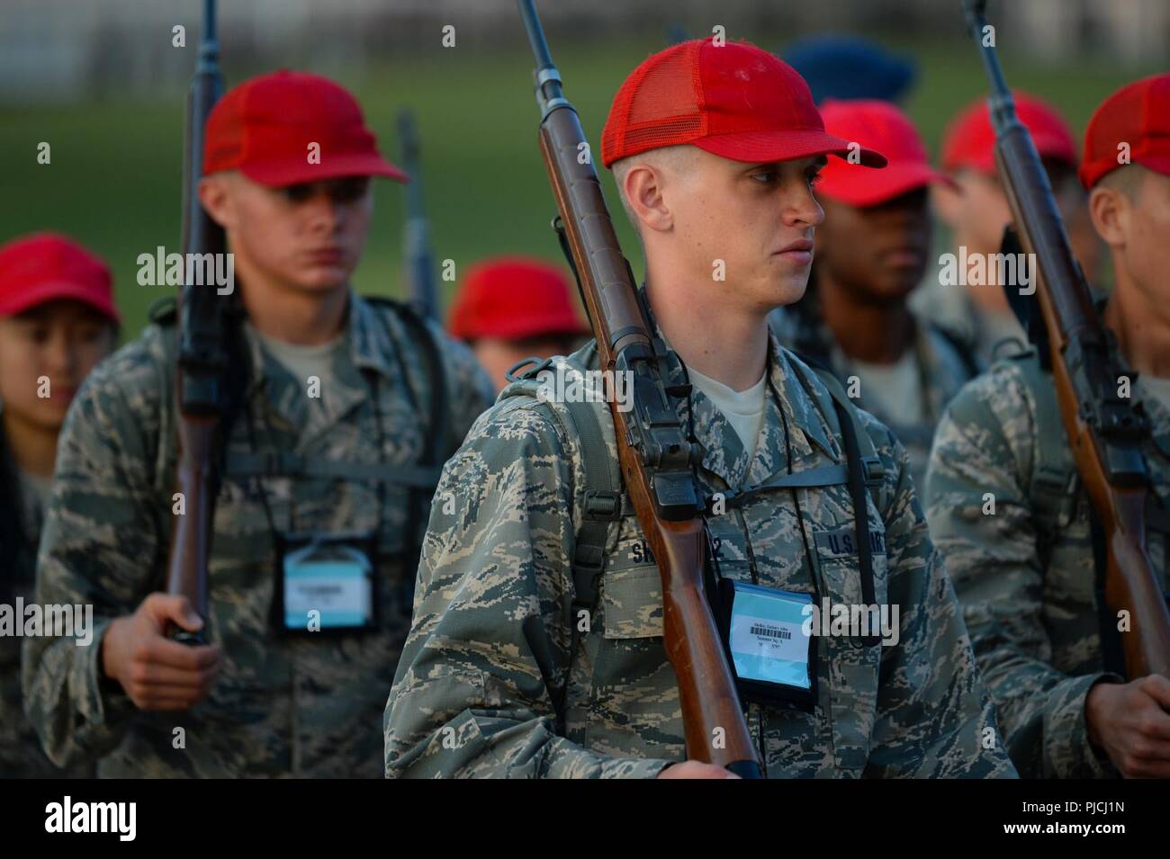 U.S. Air Force Academy -- Basic Cadet trainees march out to Jacks ...