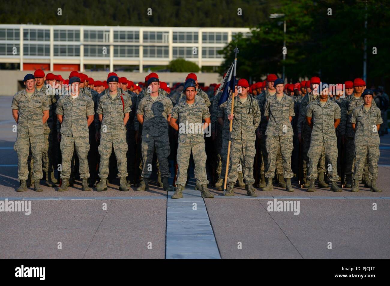 U.S. Air Force Academy -- Basic Cadet trainees march out to Jacks ...