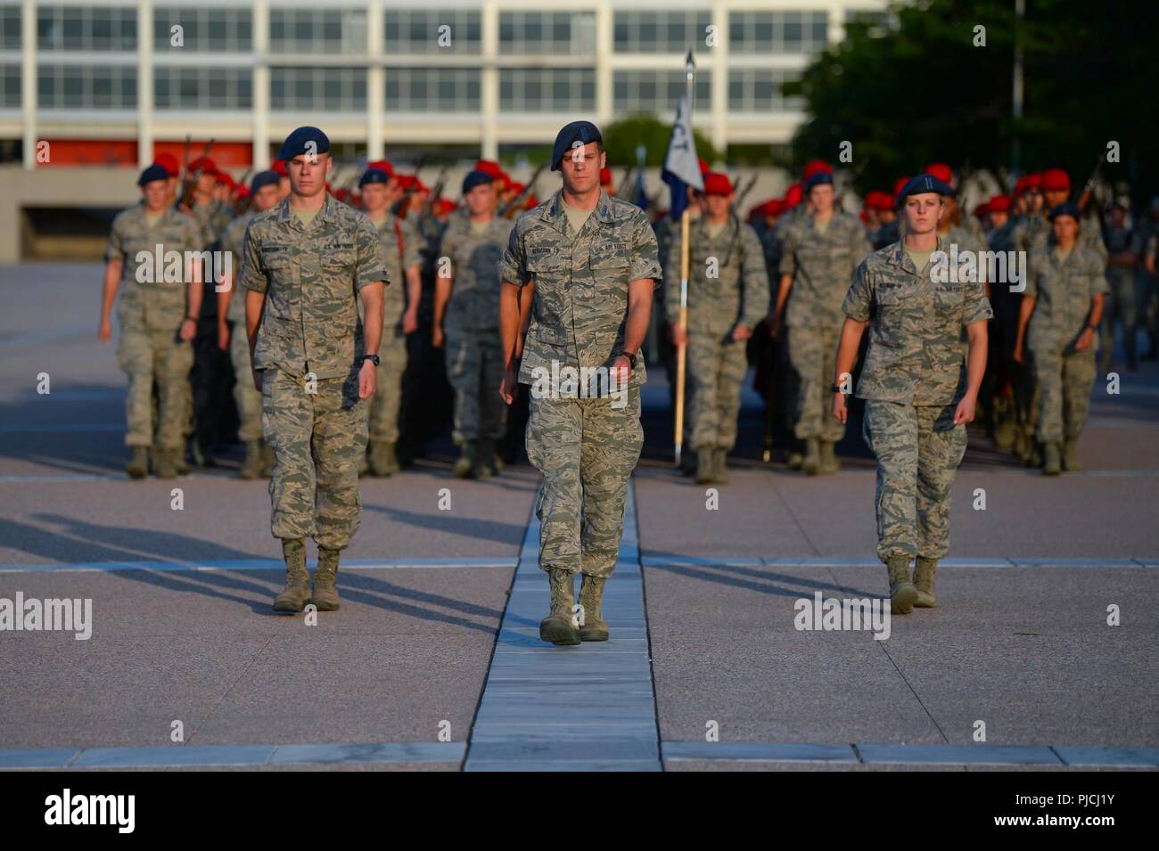 U.S. Air Force Academy -- Basic Cadet trainees march out to Jacks ...