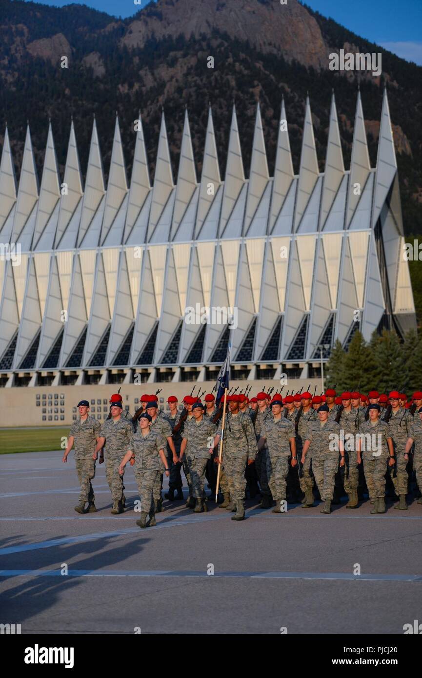 U.S. Air Force Academy -- Basic Cadet trainees march out to Jacks ...