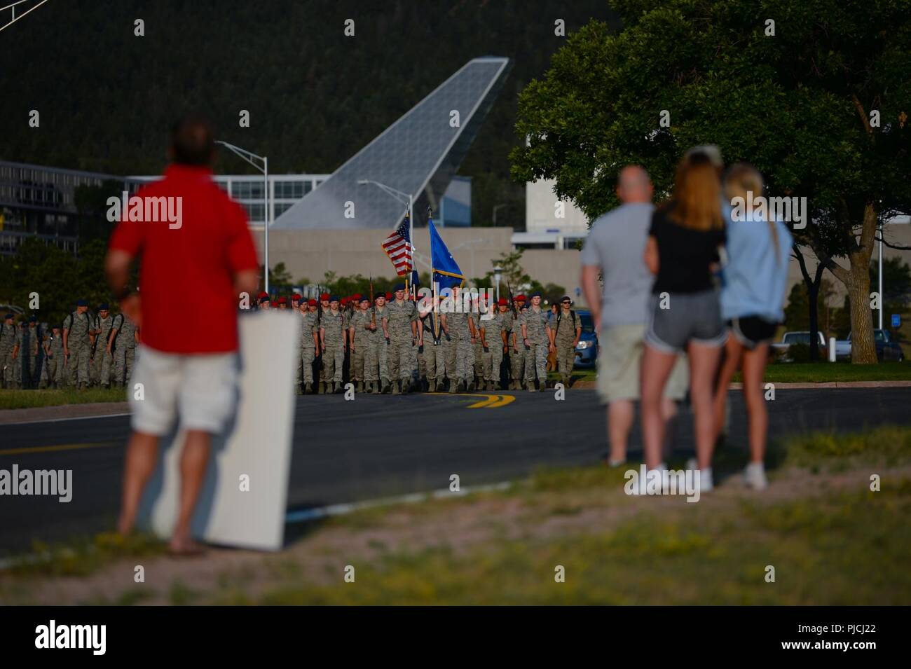 U.S. Air Force Academy -- Basic Cadet trainees march out to Jacks ...