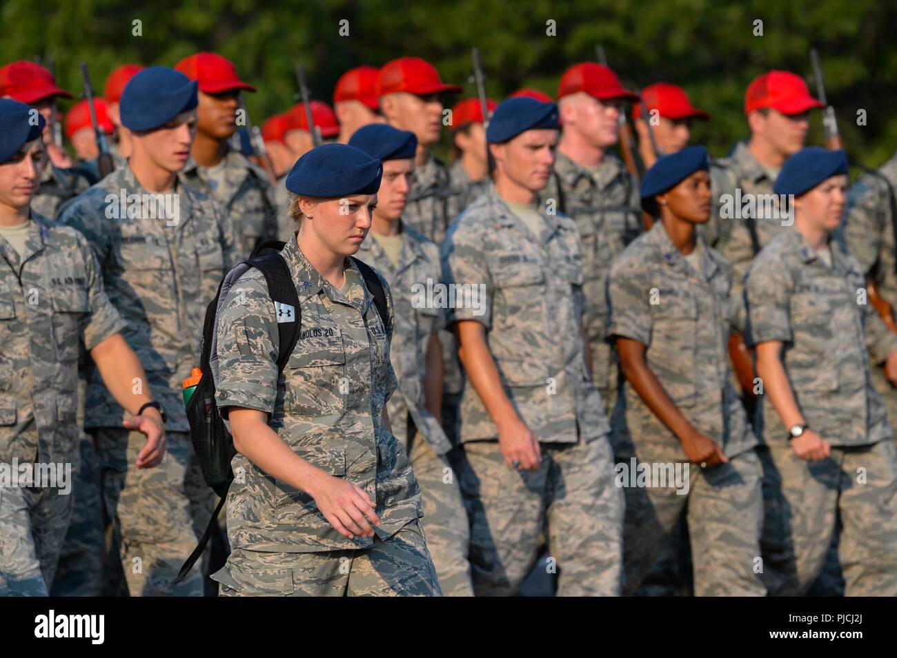 U.S. Air Force Academy -- Basic Cadet trainees march out to Jacks ...