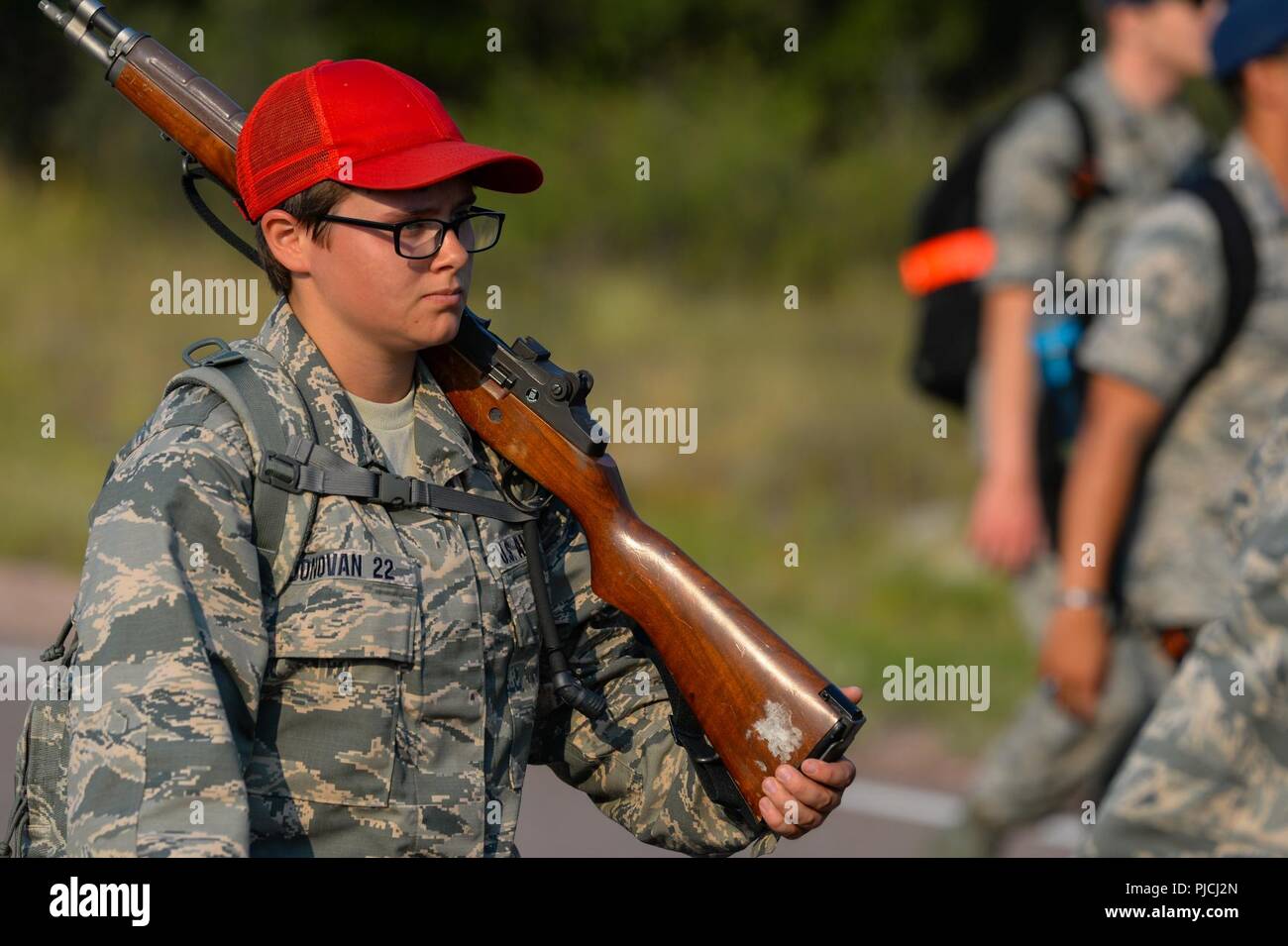 U.S. Air Force Academy -- Basic Cadet trainees march out to Jacks ...