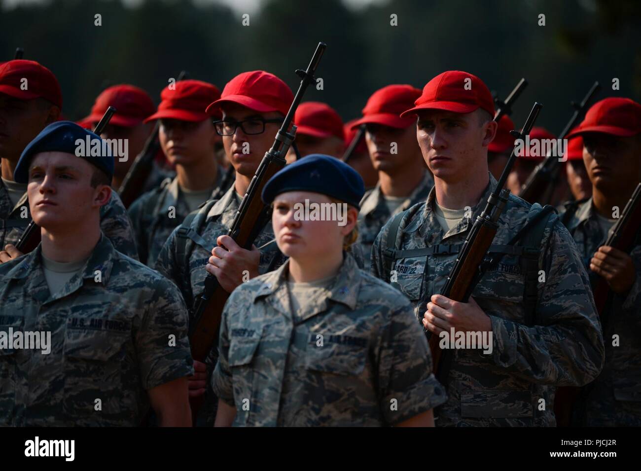 U.S. Air Force Academy -- Basic Cadet trainees march out to Jacks ...