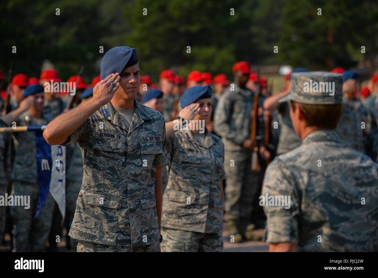U.S. Air Force Academy -- Basic Cadet trainees march out to Jacks ...
