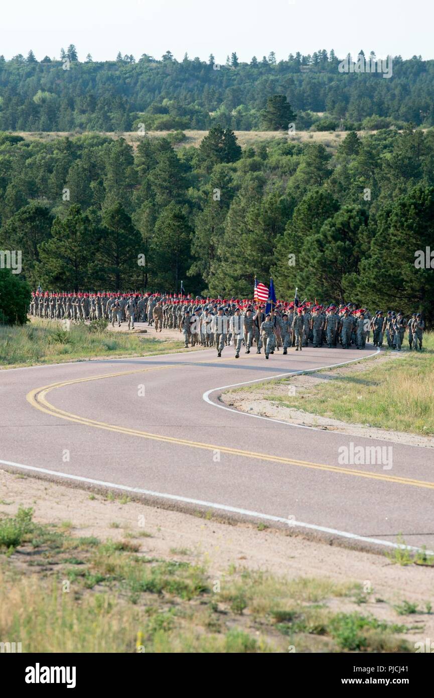 U.S. Air Force Academy -- Basic Cadet trainees march out to Jacks ...