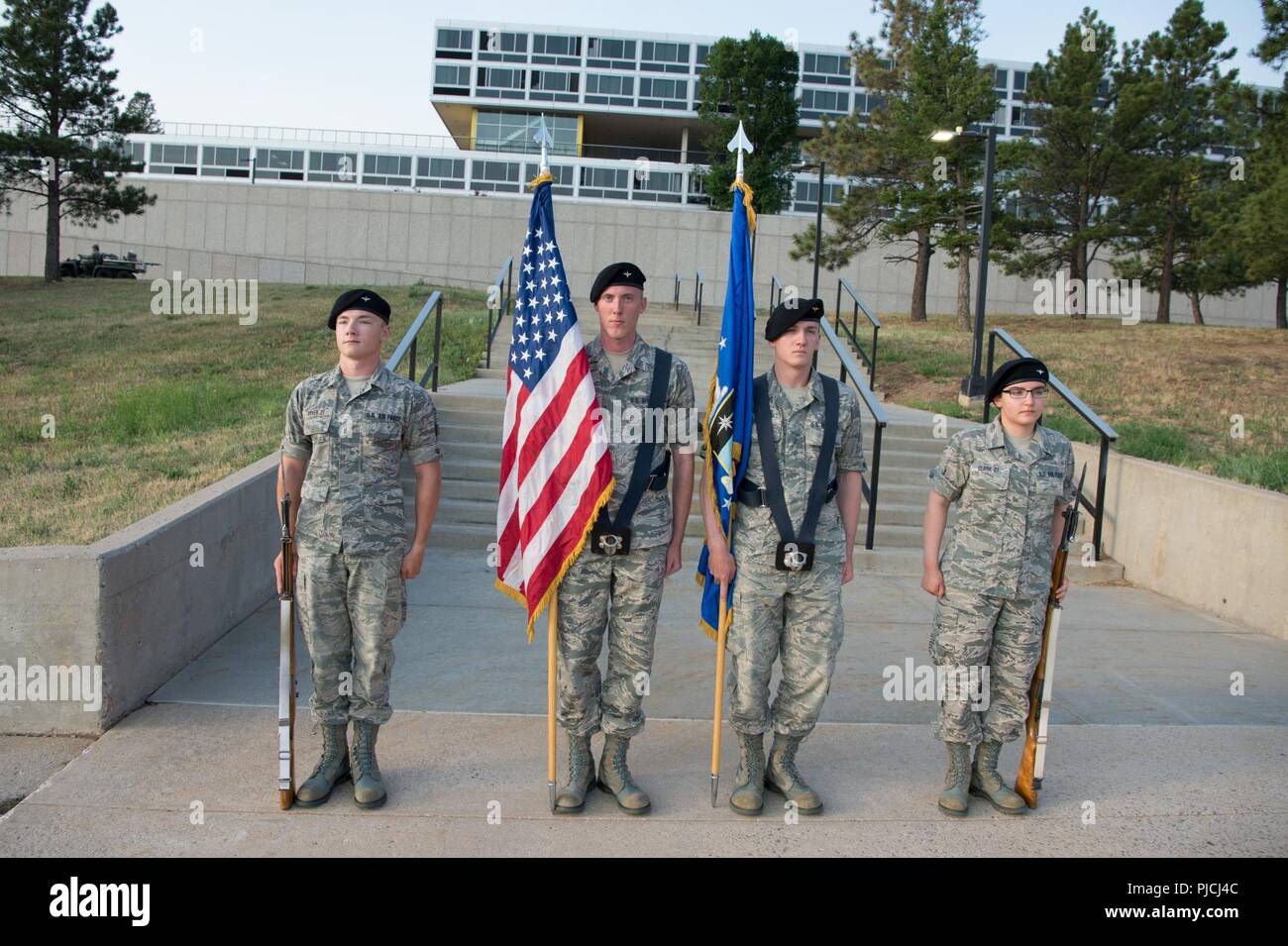 U.S. Air Force Academy -- Basic Cadet trainees march out to Jacks ...