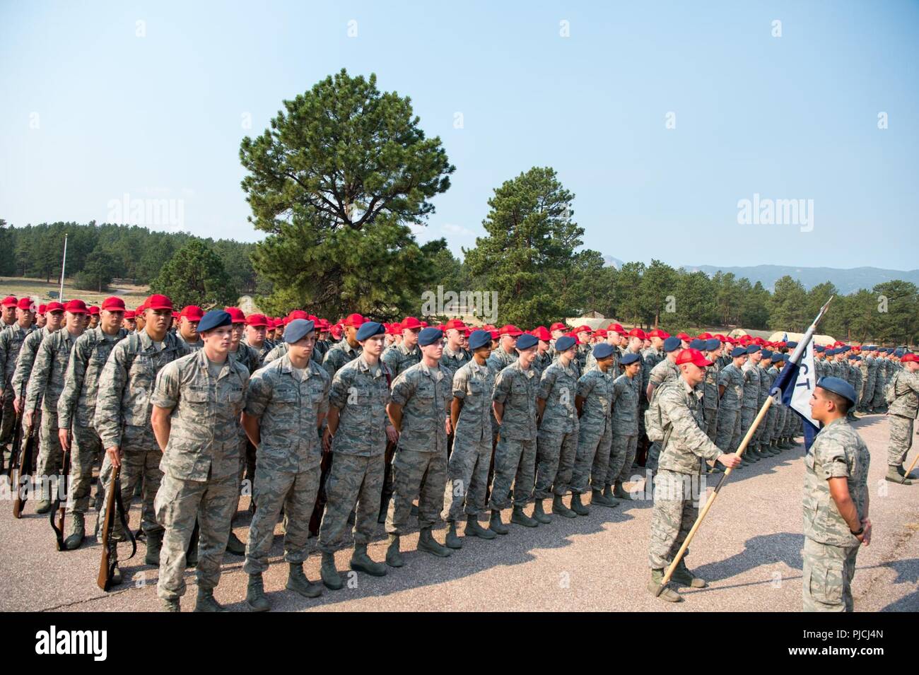 U.S. Air Force Academy -- Basic Cadet trainees march out to Jacks ...