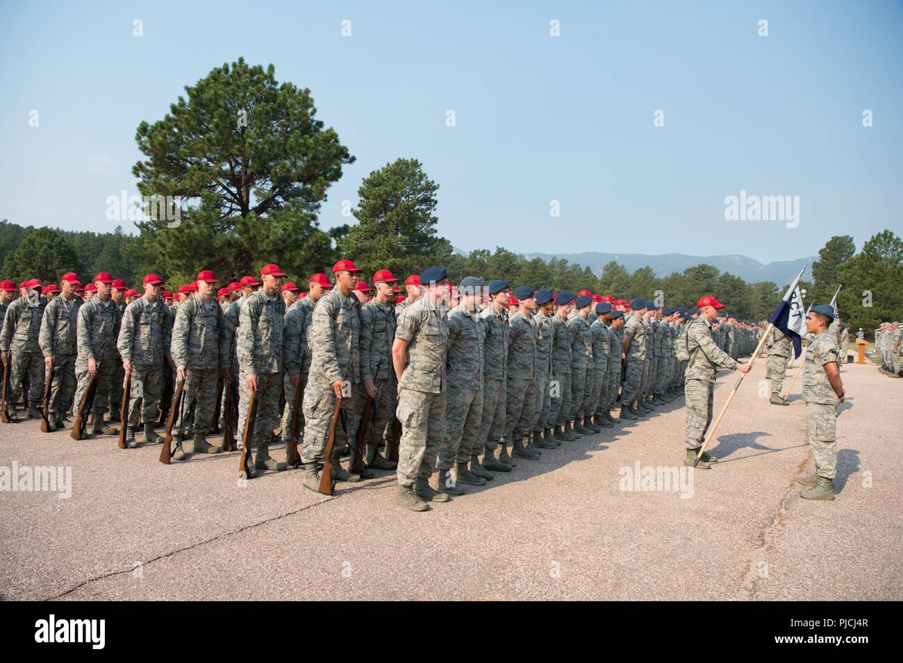 U.S. Air Force Academy -- Basic Cadet trainees march out to Jacks ...