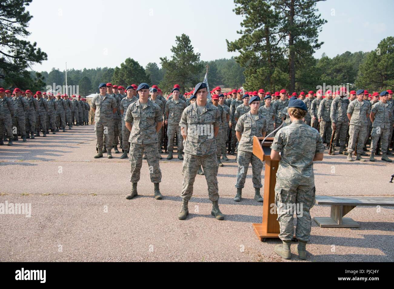 U.S. Air Force Academy -- Basic Cadet trainees march out to Jacks ...
