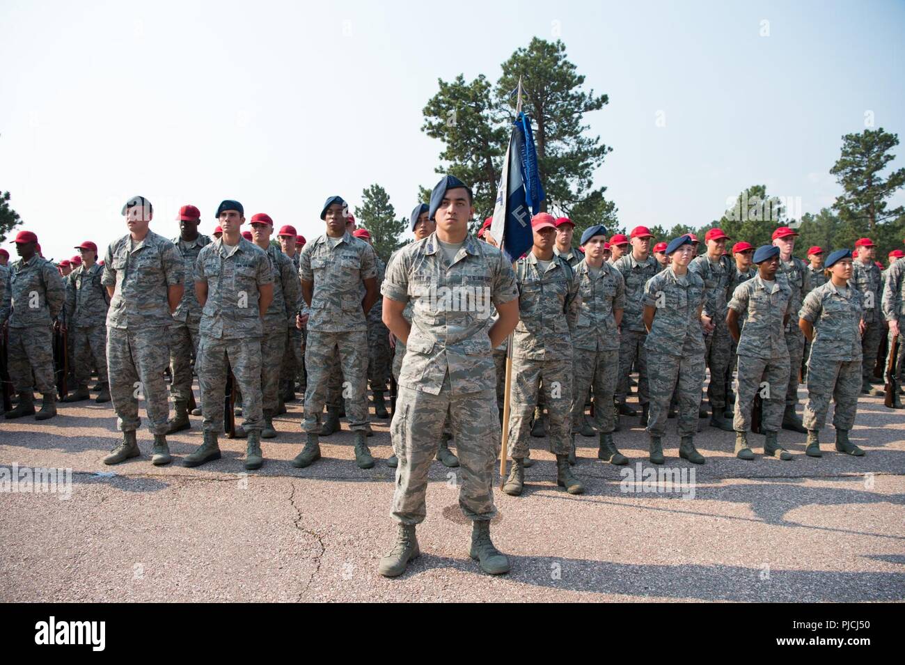 U.S. Air Force Academy -- Basic Cadet trainees march out to Jacks ...