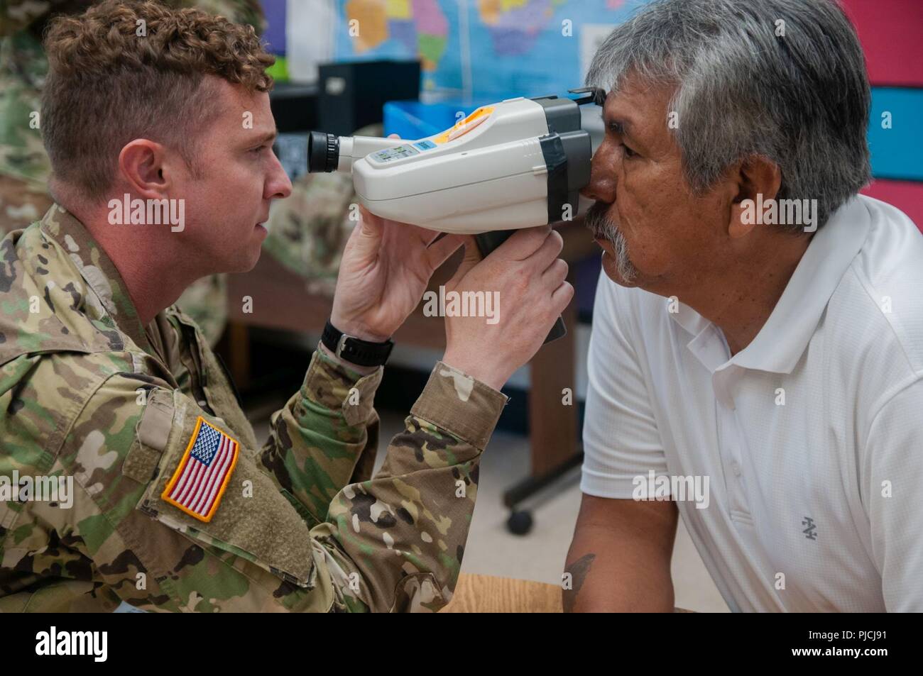 Christopher Mattingly, an eye specialist with the 7218th Medical ...