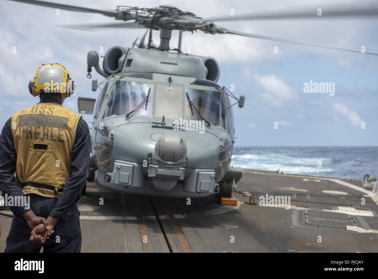 At Sea (July 21, 2018) Boatswain's Mate Seaman O'Bryan Owens aboard ...
