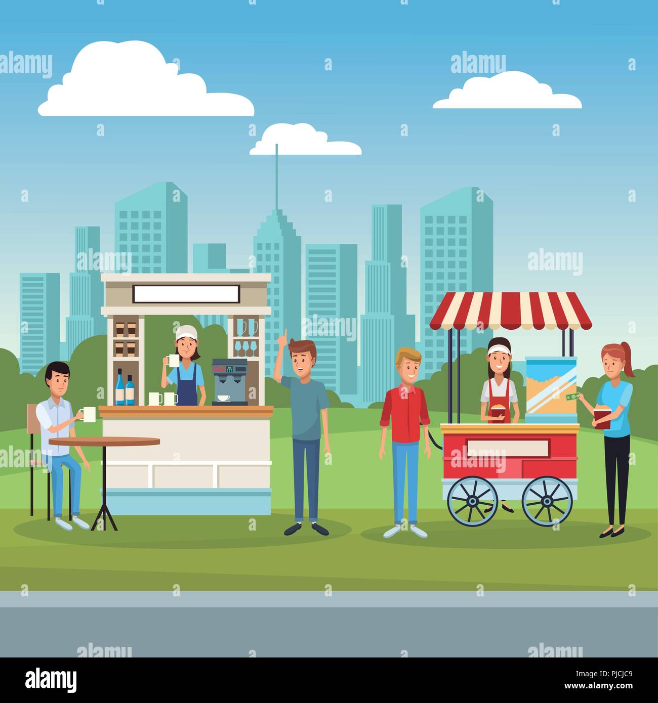 Person working coffee shop Stock Vector Images - Alamy