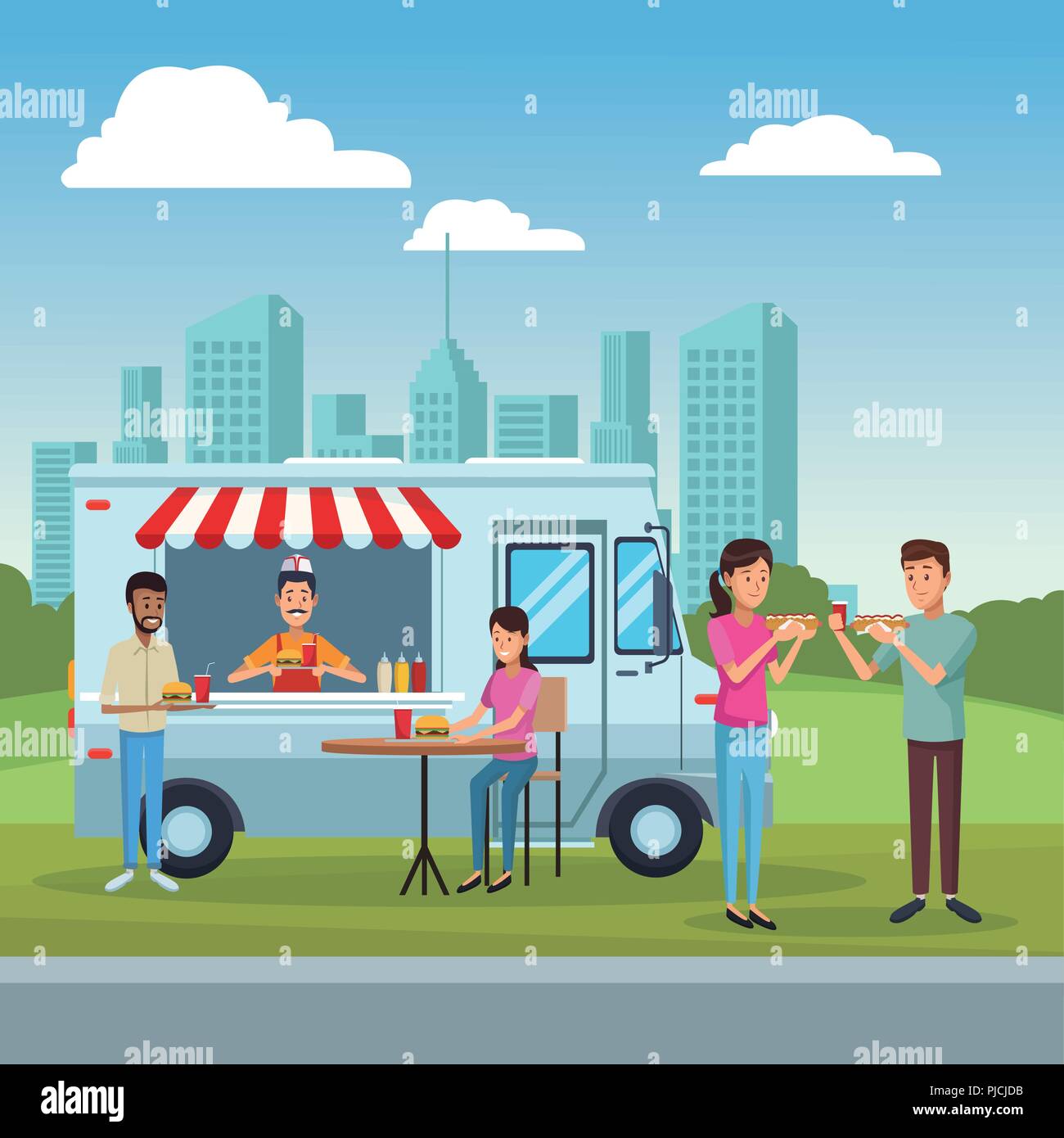 Customers eating Stock Vector Images - Alamy