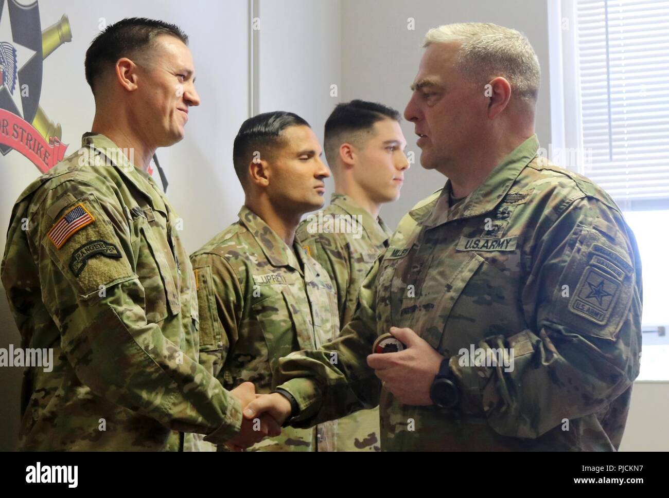 Gen. Mark Milley, Army Chief of Staff, speaks with 1st Sgt. Brenden ...