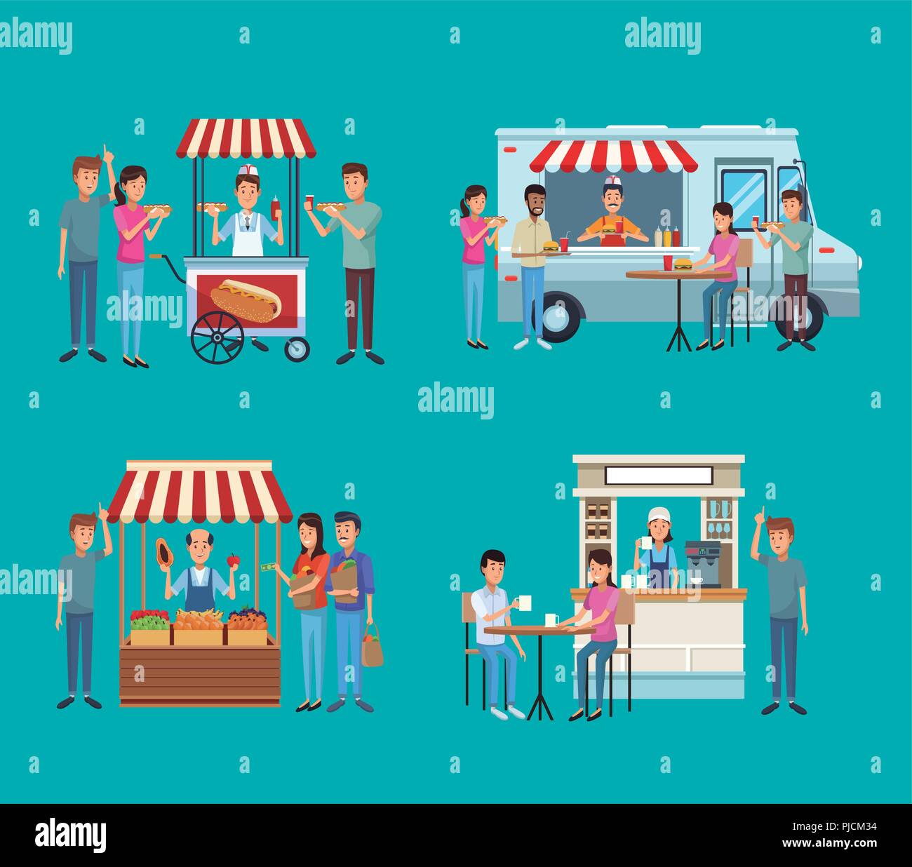 Set of food and drink stands Stock Vector Image & Art - Alamy
