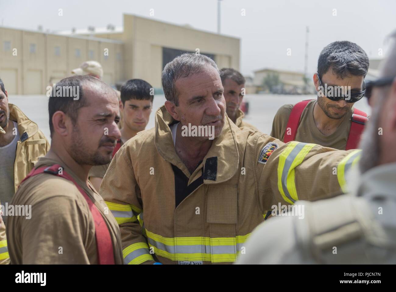 KABUL, Afghanistan (July 24, 2018) -- An Afghan Air Force firefighter ...