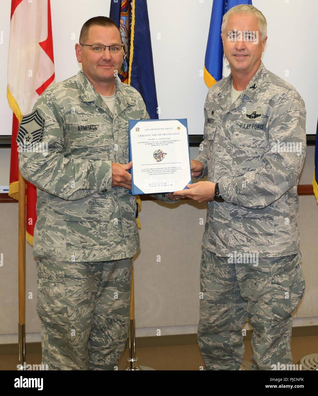 Chief Master Sgt. Mark Armitage was officially promoted on July 9 ...