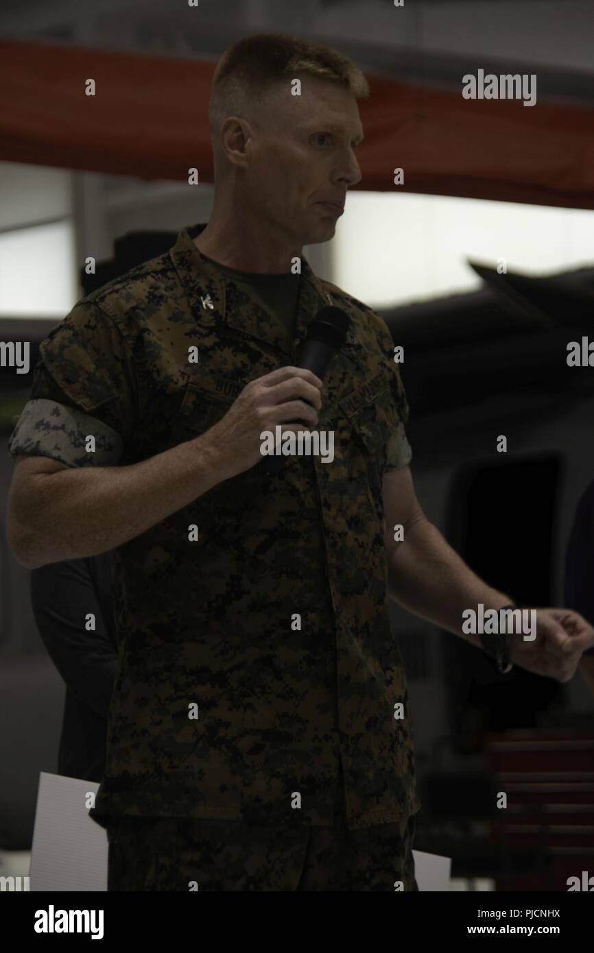 Col. Russell C. Burton, commanding officer for Marine Corps Air Station ...