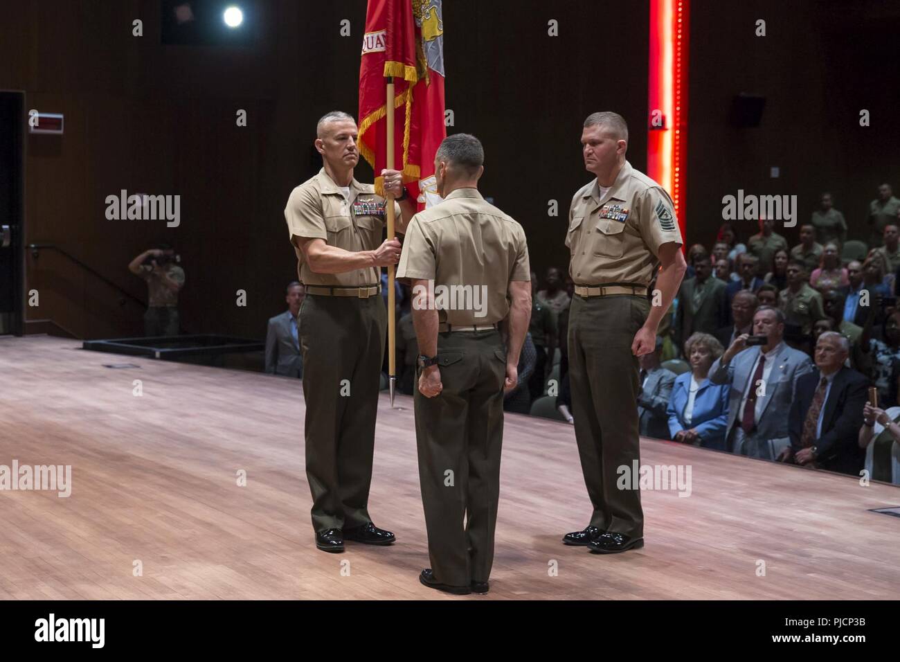U.S. Marine Corps Col. William C. Bentley, left, base commander, Marine ...