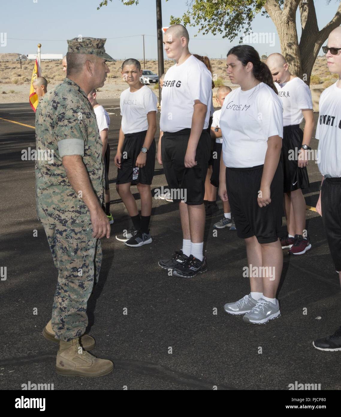 Sergeant Major Sergio MartinezRuiz, MCLB base sergeant major, talks ...