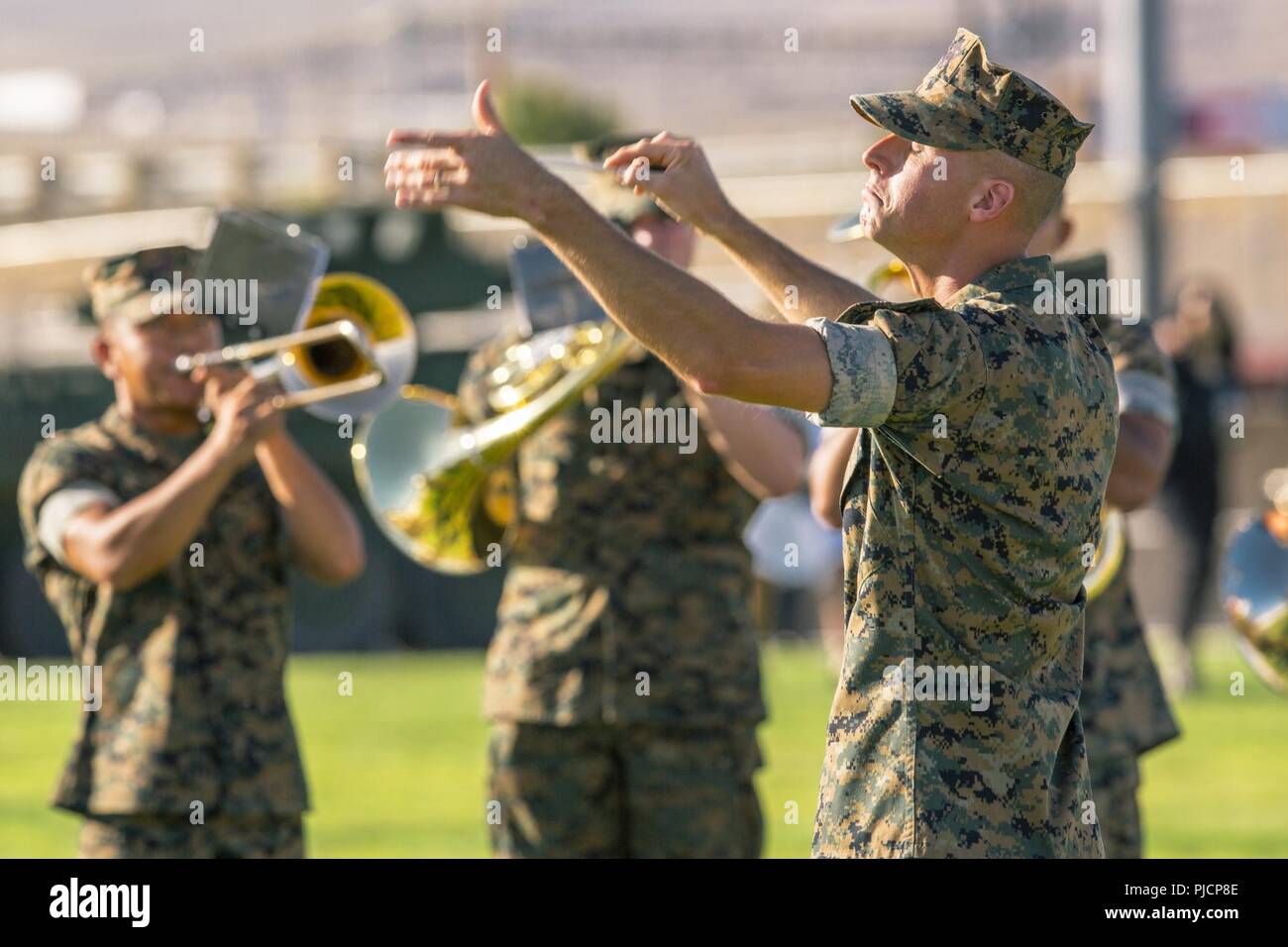 Sergeant Wesley O. Hayes, director of 1st Marine Division Band of ...