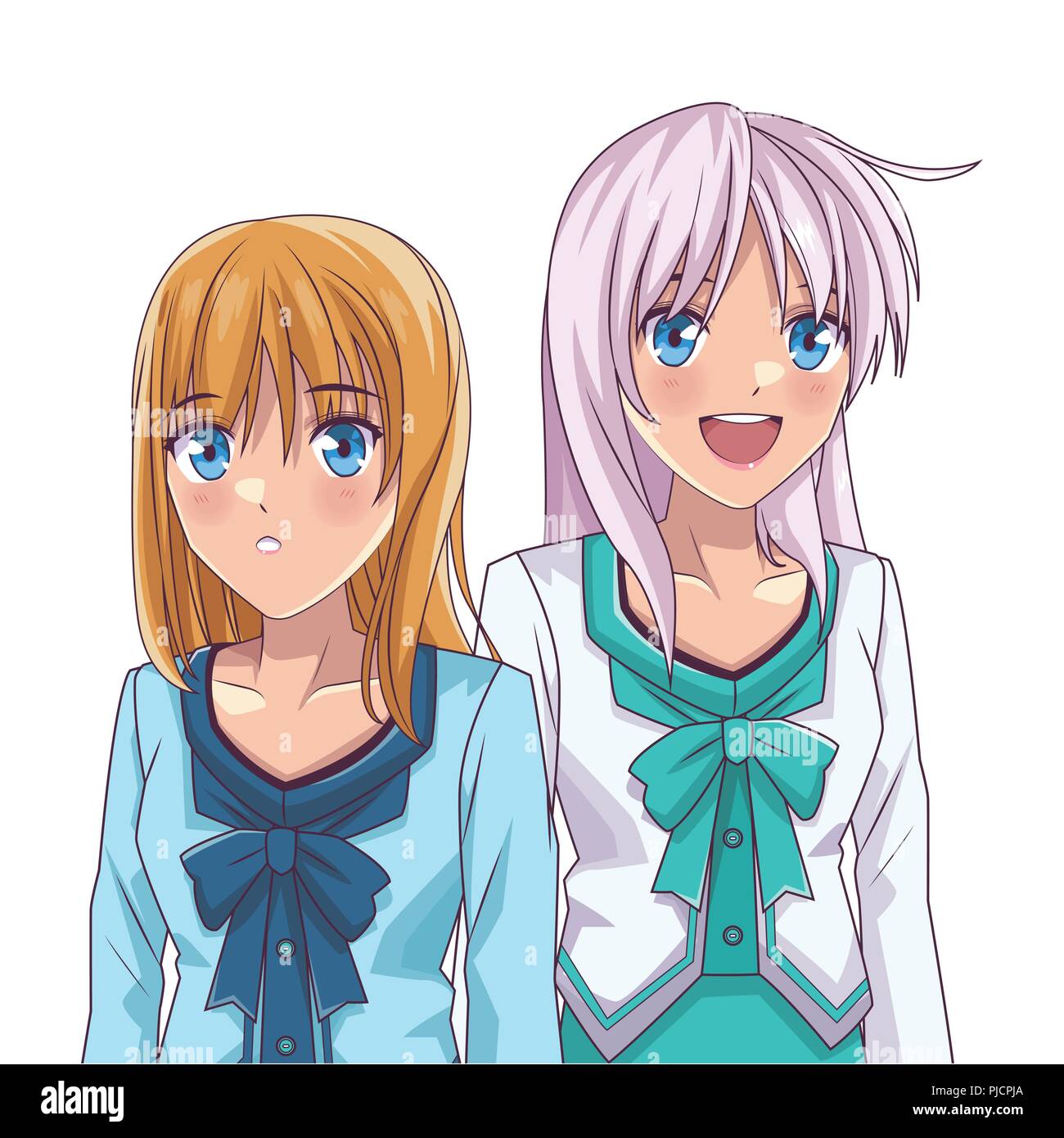 Young and beautiful womens anime manga Stock Vector Image & Art - Alamy